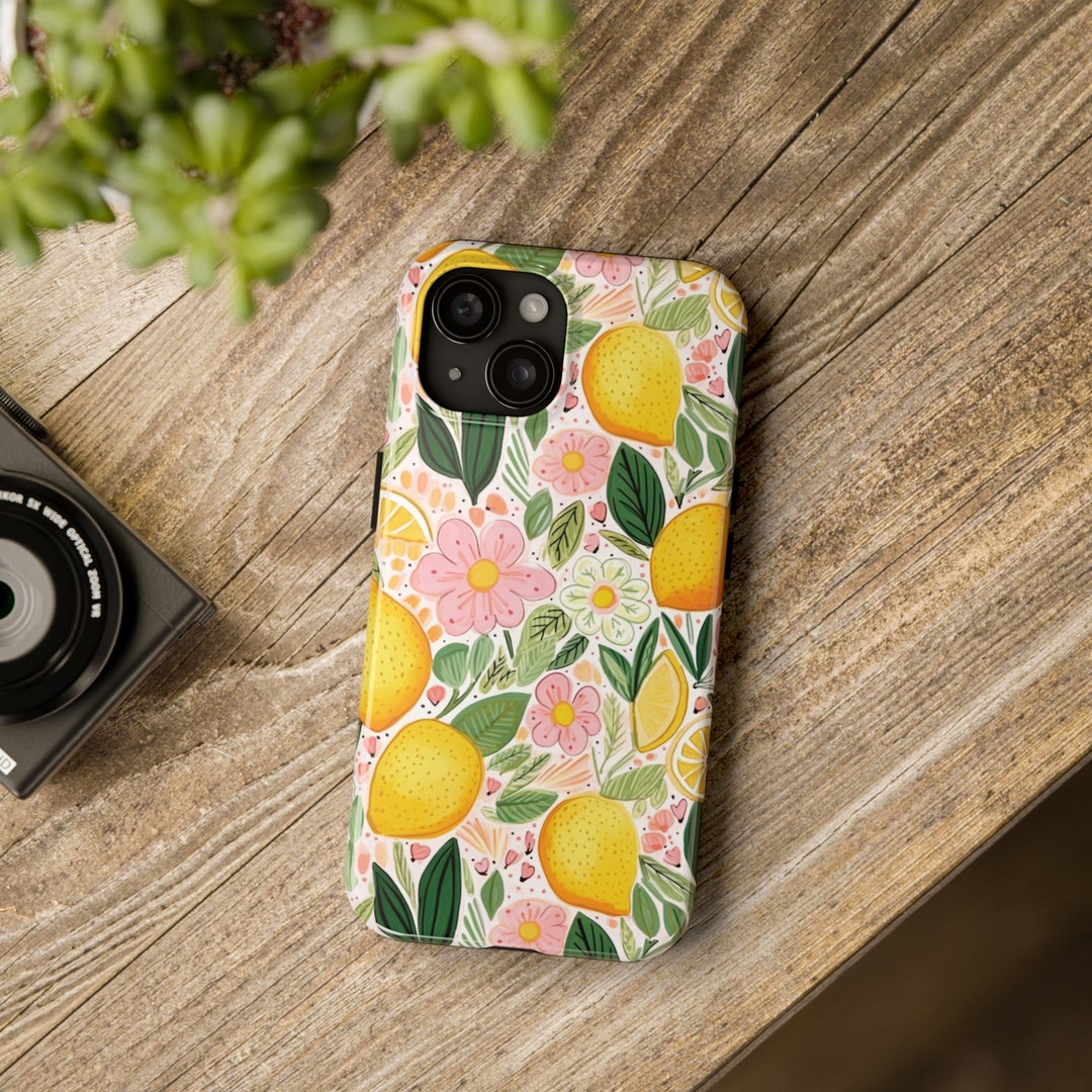 Pastel Pink Fruits and Summer Lemons Tough Phone Cases for iPhone 15 14 ...