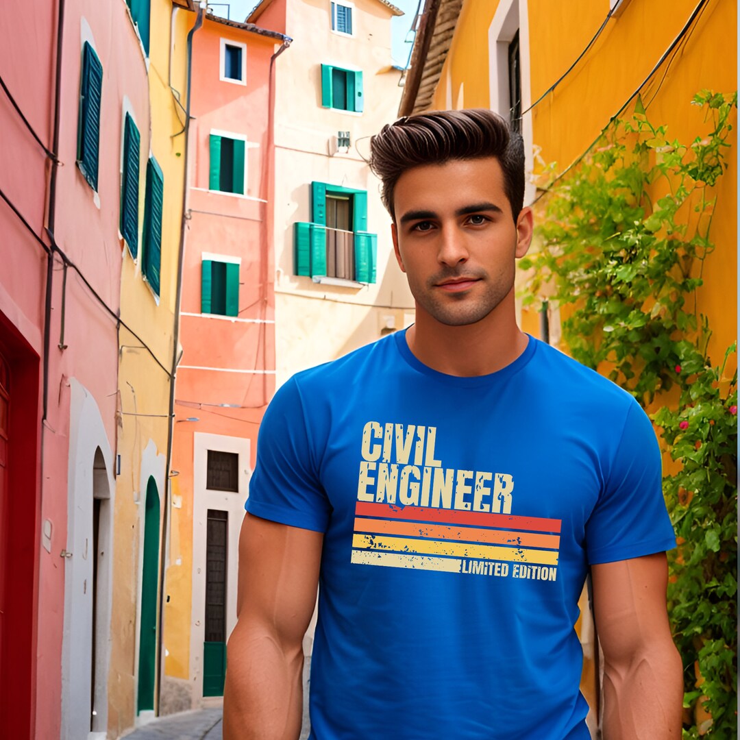 Vintage Retro Style Civil Engineer Limited Edition Sunset T - Etsy