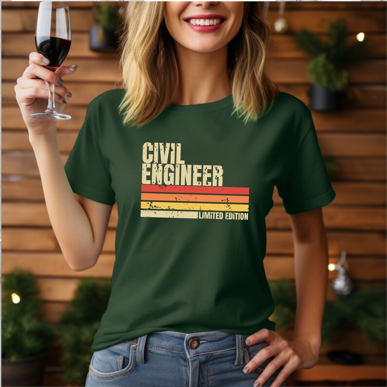 Vintage Retro Style Civil Engineer Limited Edition Sunset T - Etsy