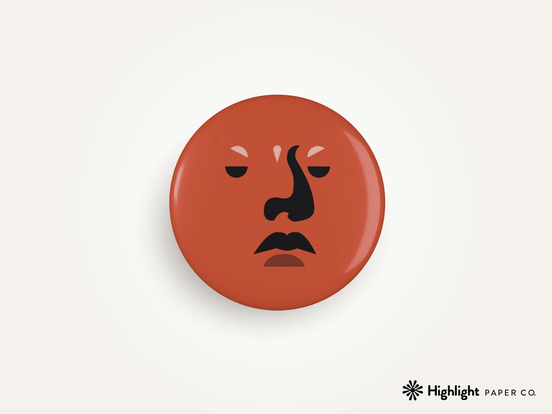 Grumpy Face Emotion Mood Tracker Fridge Magnet Angry Irritated Red ...