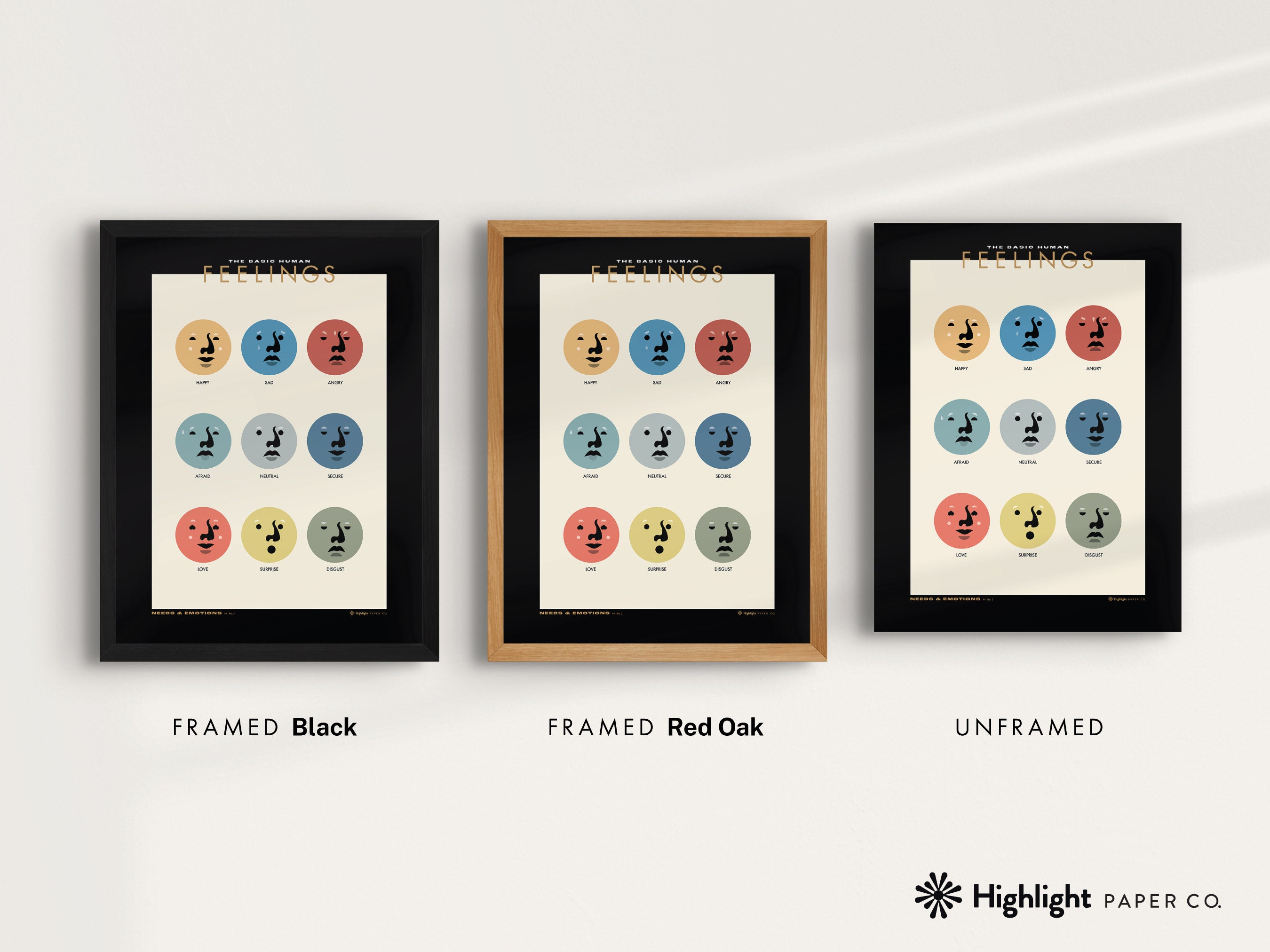 Nursery Emotion Chart Poster (beige Rainbow) — Feelings Poster, Therapy ...