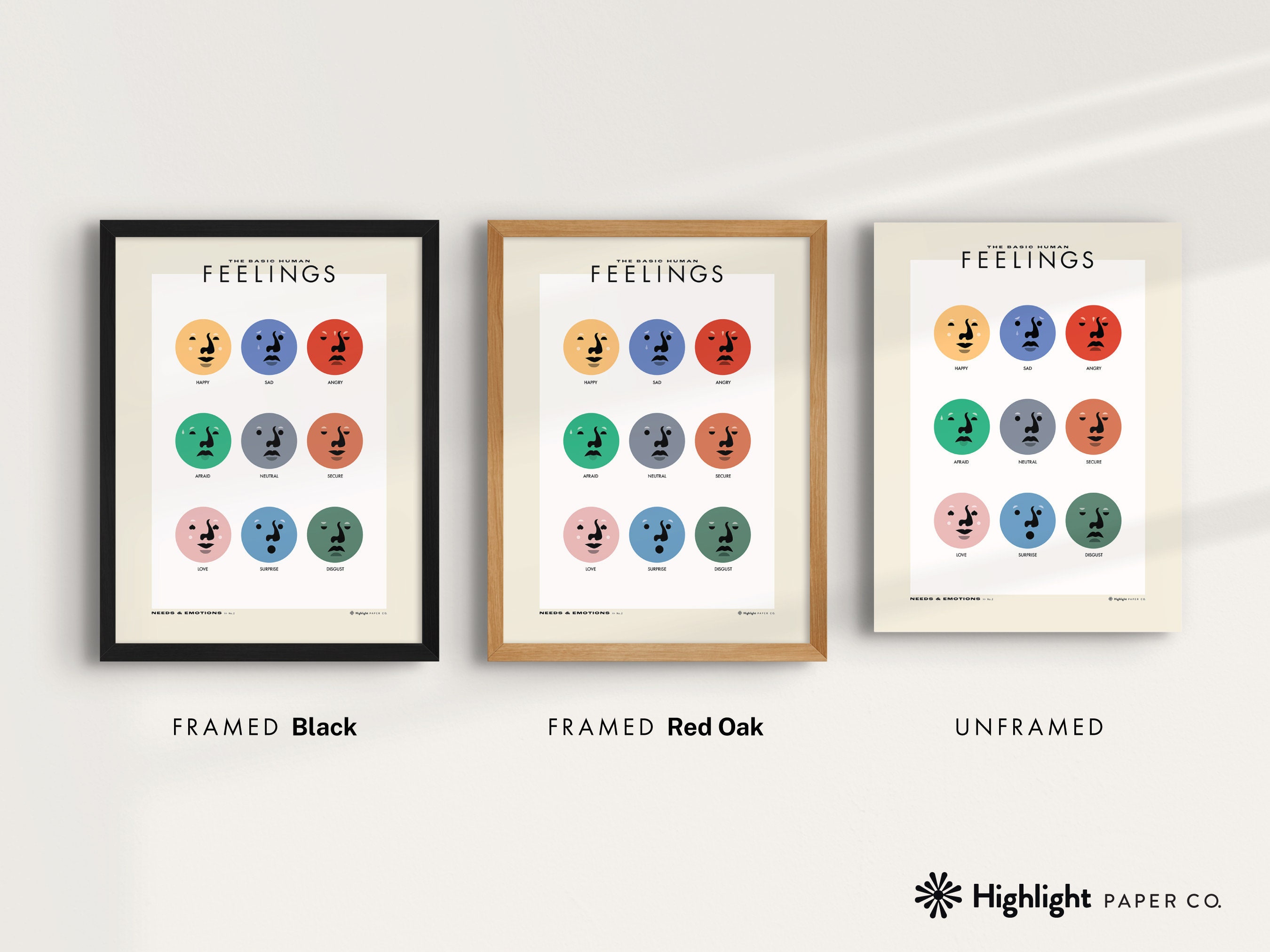 Nursery Emotion Chart Poster (beige Rainbow) — Feelings Poster, Therapy ...