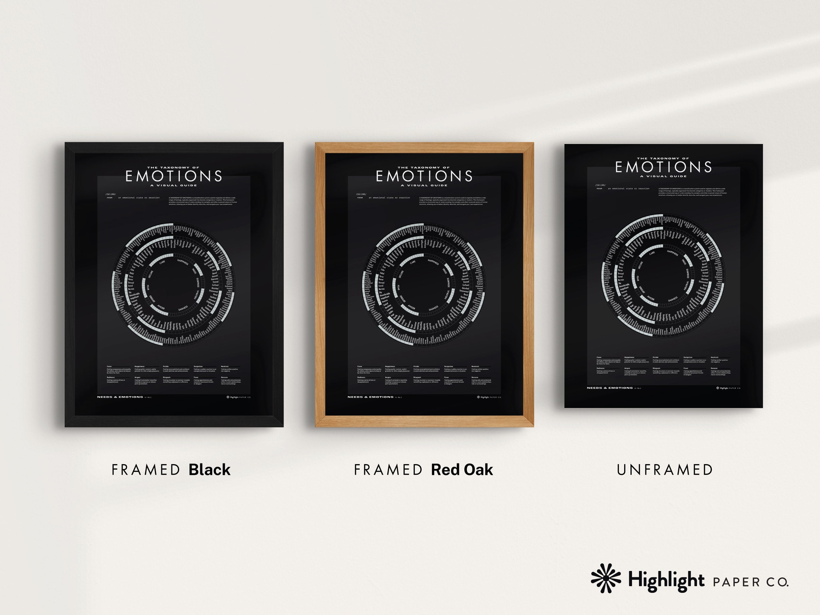 Feelings Wheel Poster (black) — Emotion Wheel, Occupational Therapy ...