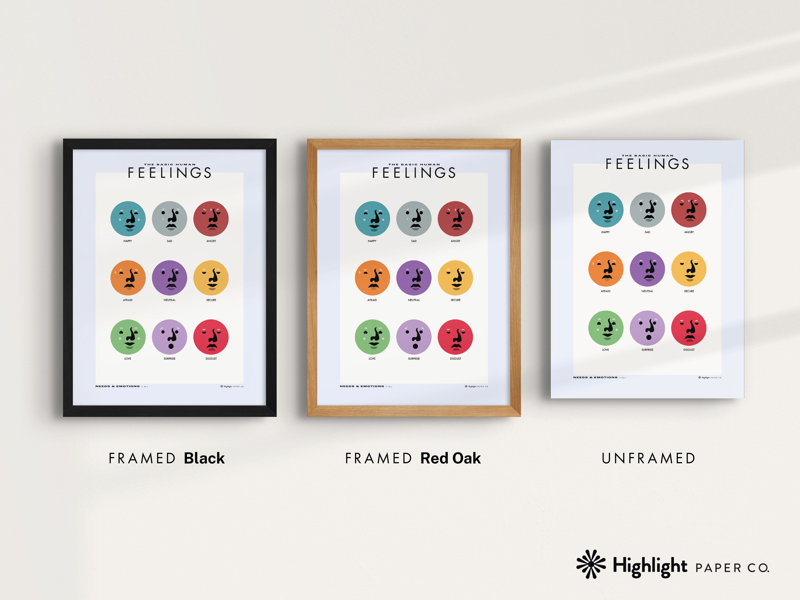 Nursery Emotion Chart Poster (beige Rainbow) — Feelings Poster, Therapy ...