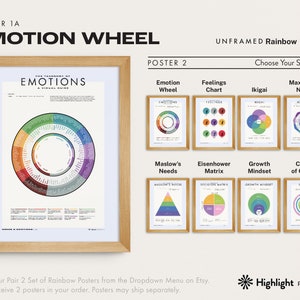 Pair 2 Poster Bundle: Rainbow - Customize Your Set - Colorful ...