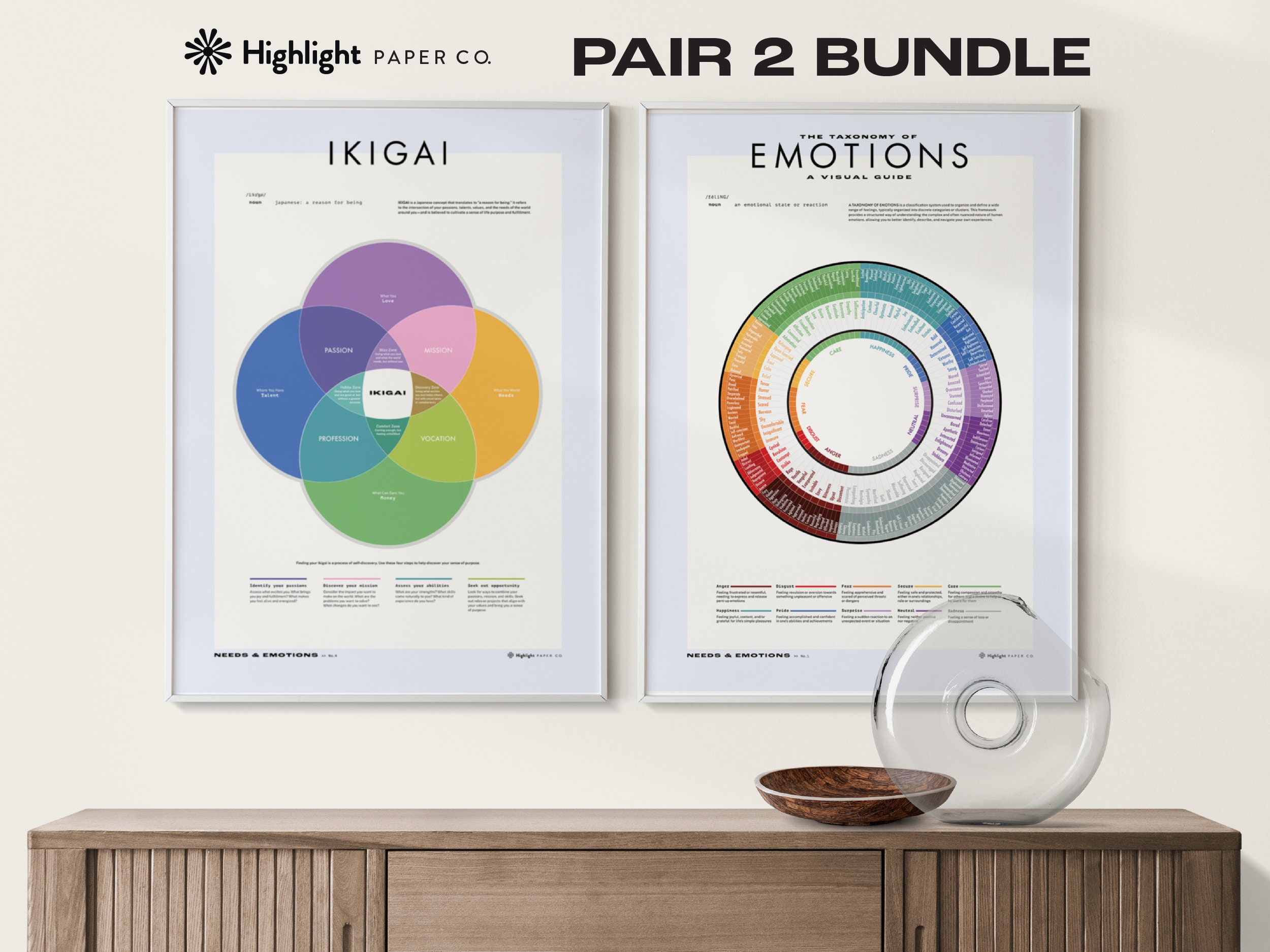 Pair 2 Poster Bundle: Rainbow - Customize Your Set - Colorful ...