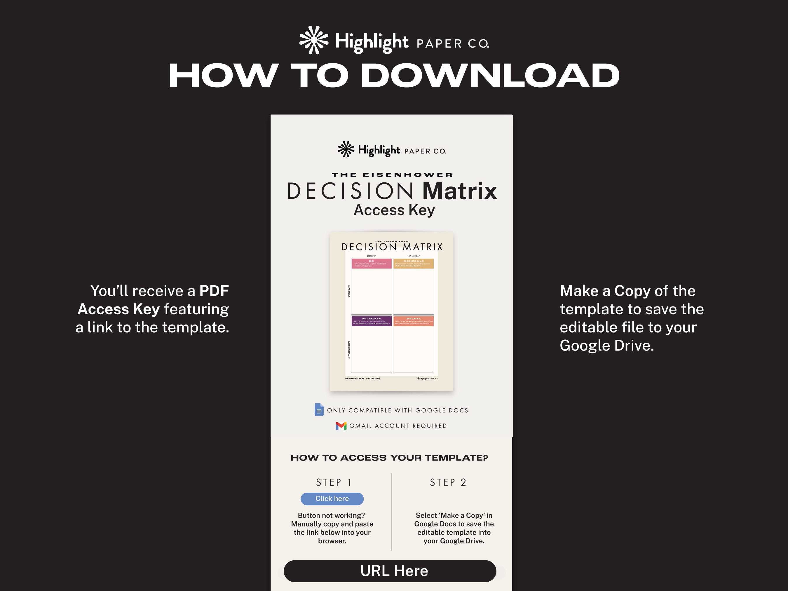 Printable Eisenhower Matrix Google Docs Template: Simplified Task ...