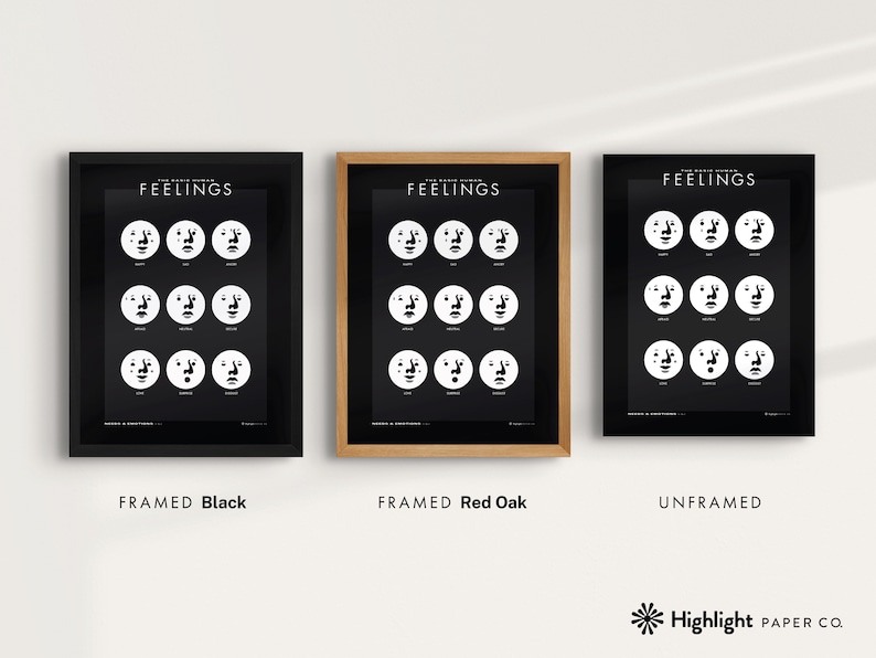 Basic Feelings Poster - Emotion Chart Print, Montessori Decor ...