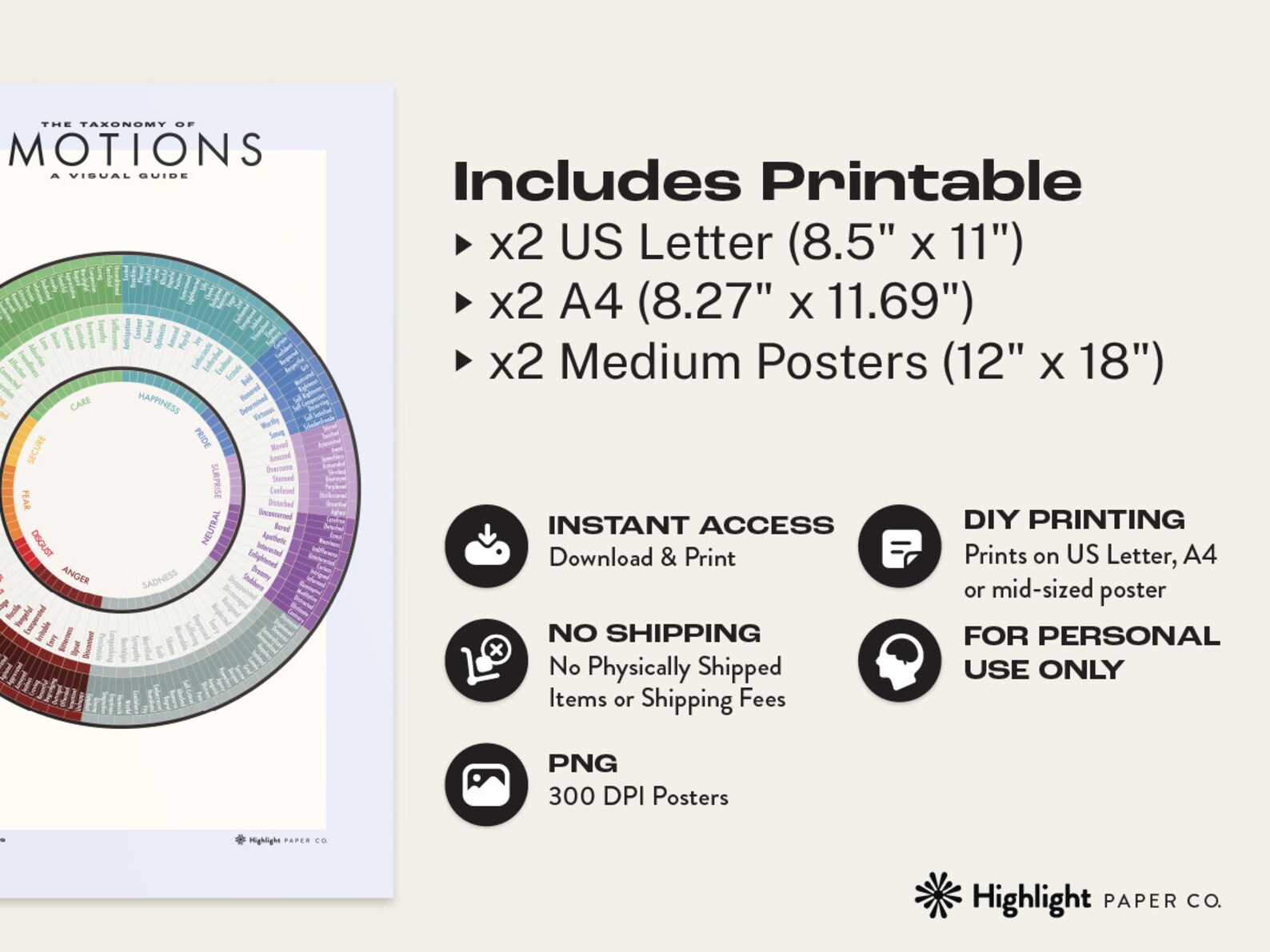 Printable Rainbow Feelings Wheel Poster - DIGITAL Download - DIY ...