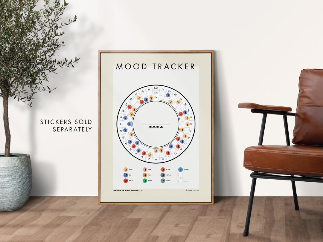 2024 Mood Tracker Poster — Emotion Journal Framed or Unframed Poster ...
