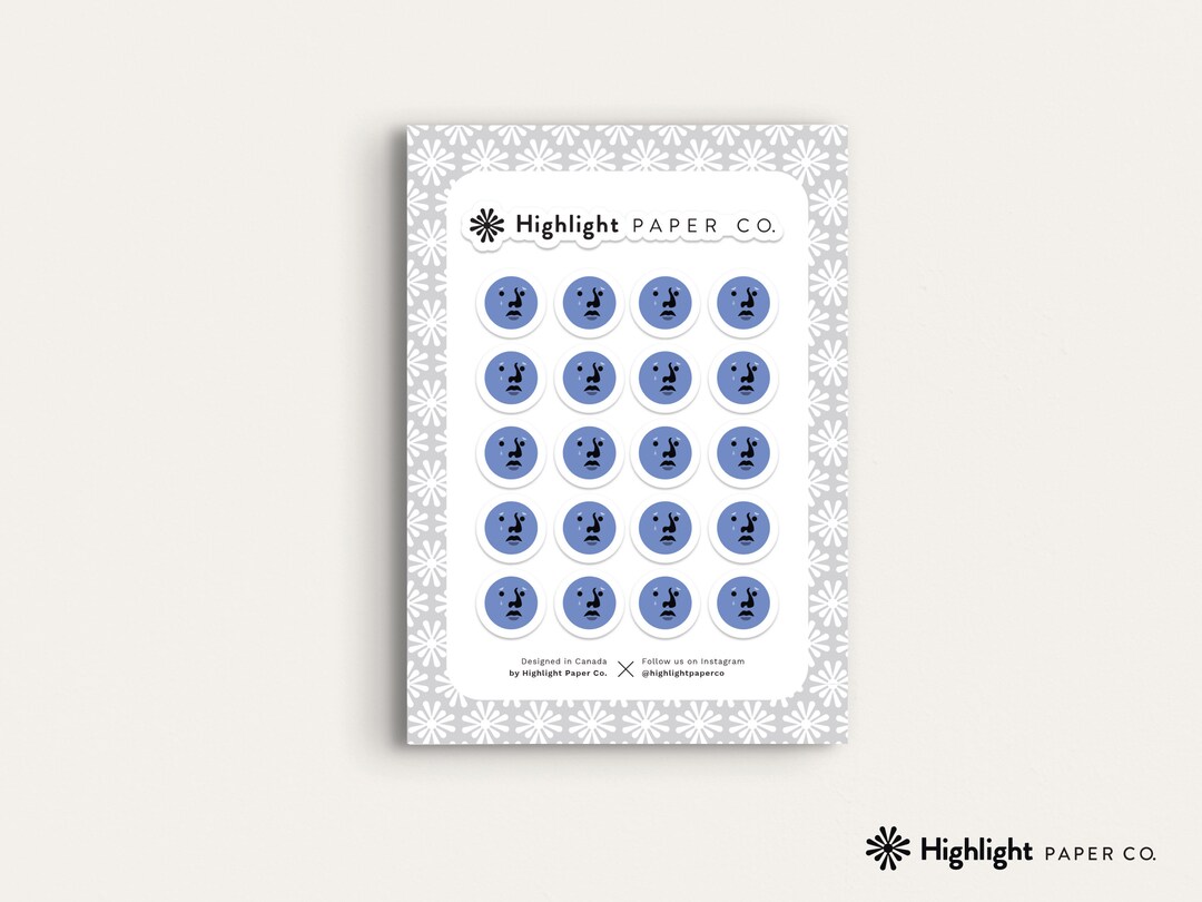 Sad Face Stickers Blue Emotion Stickers, Mental Health Journalling, Kid ...