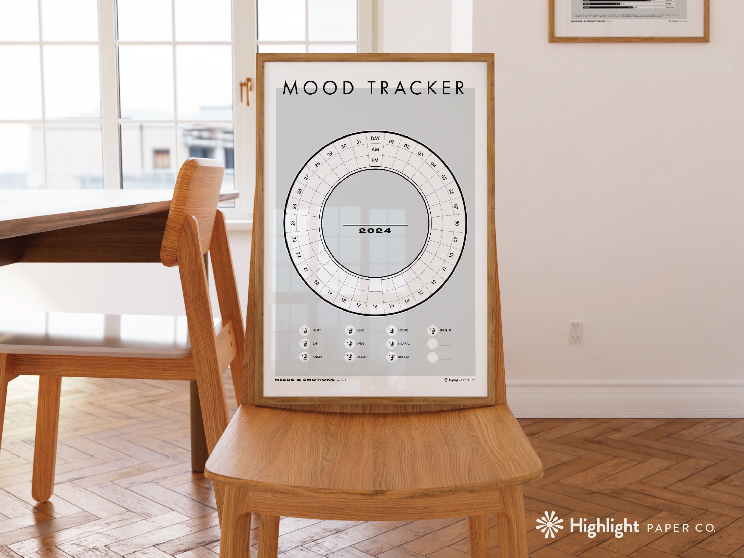 2024 Mood Tracker Poster — Emotion Journal Framed or Unframed Poster ...