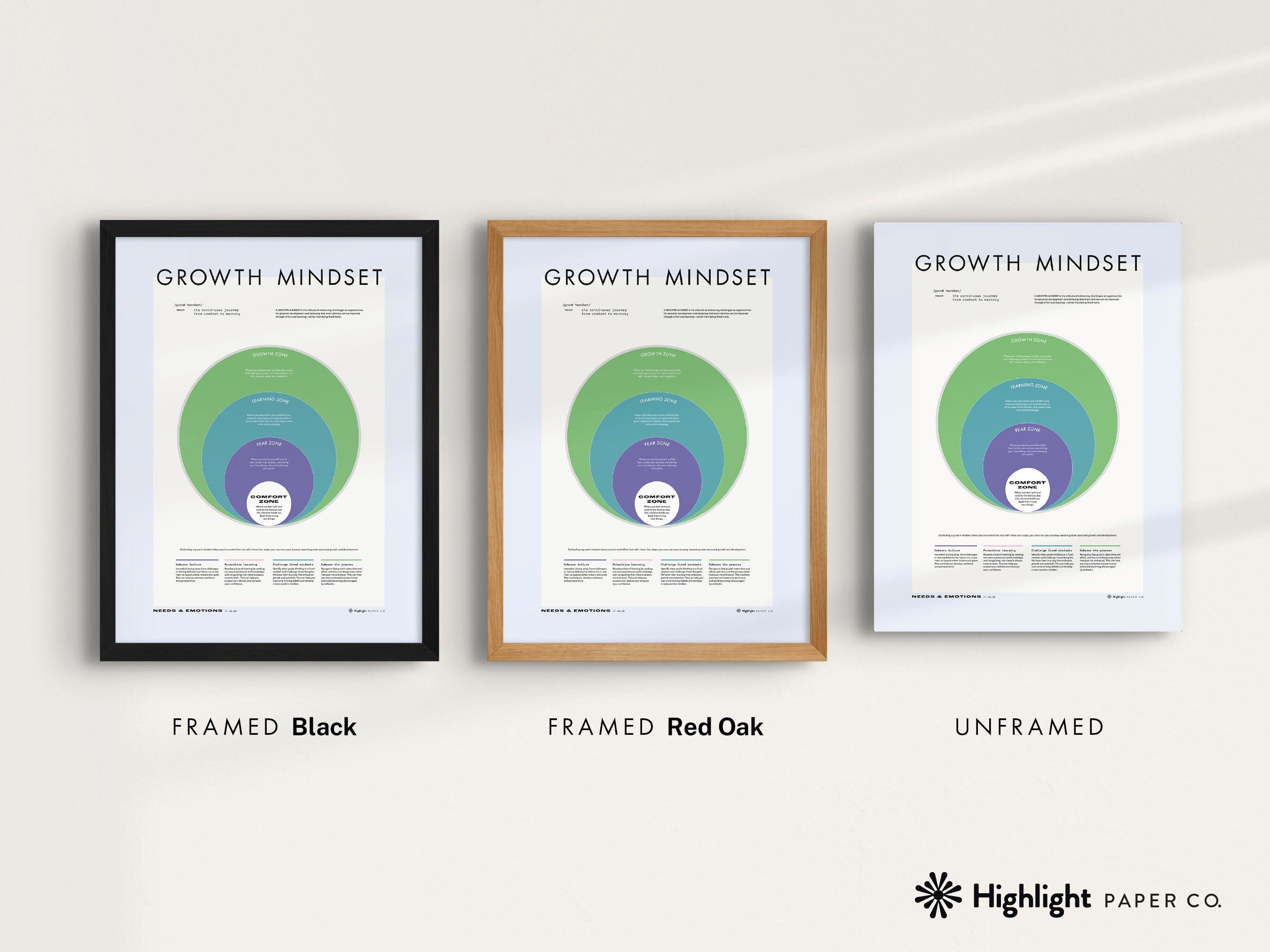 Growth Mindset Poster bronze Motivational, Therapy, Office Decor ...