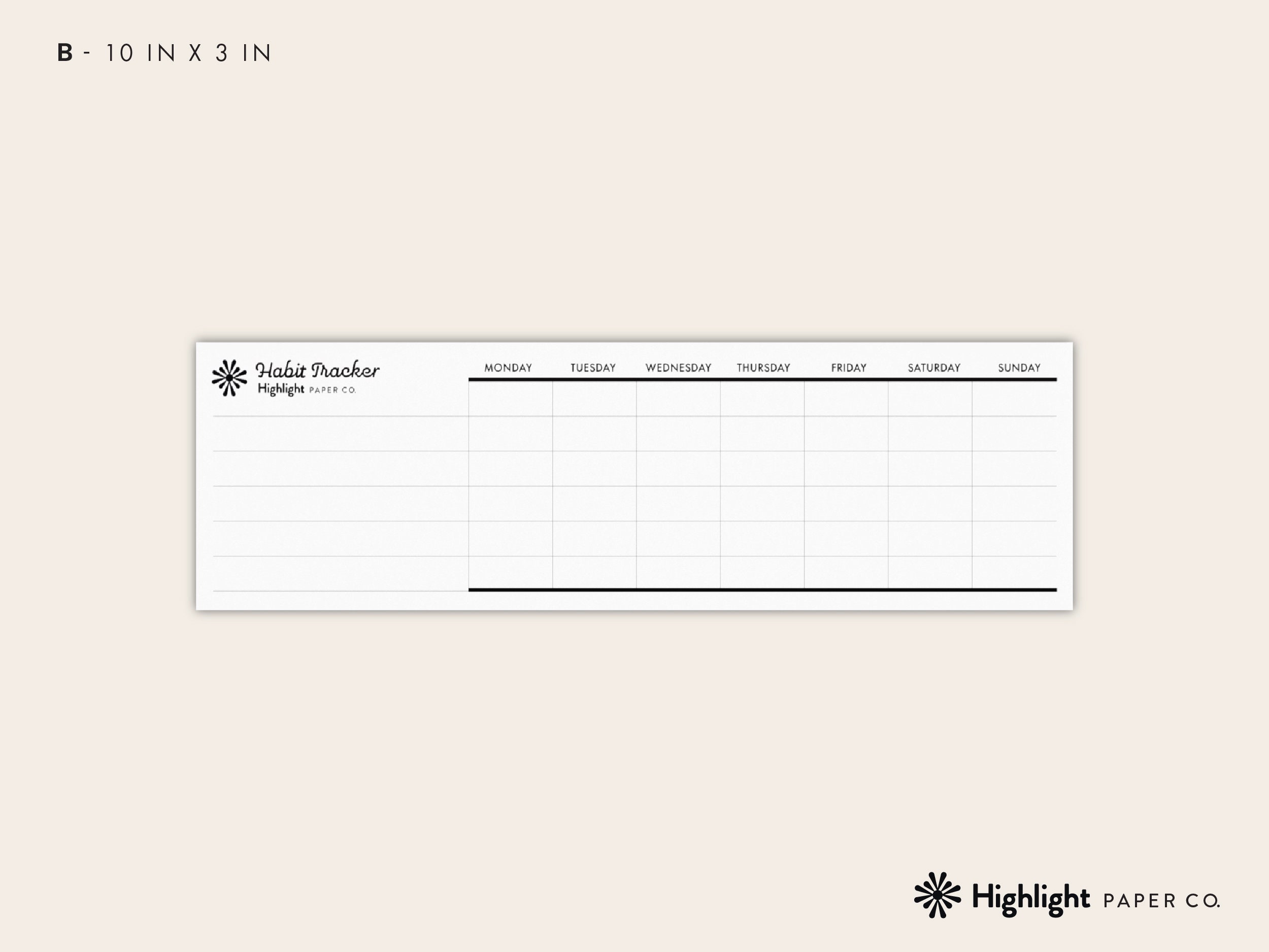 Minimalist Habit Tracker Post-it® 3M Note Pads - Highlight Paper Co ...