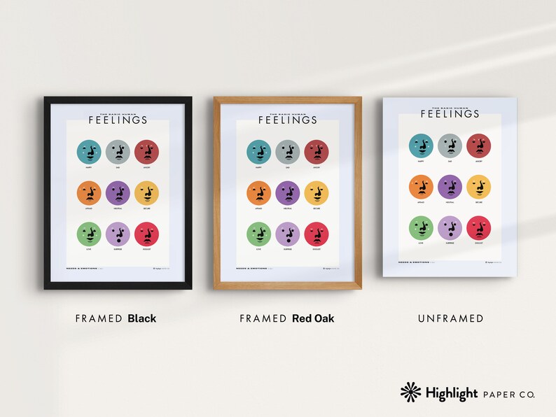 Basic Feelings Poster - Emotion Chart Print, Montessori Decor ...