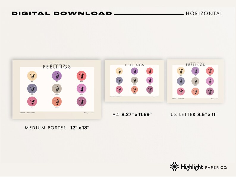 Printable Feelings Chart DIGITAL Poster Download Human - Etsy