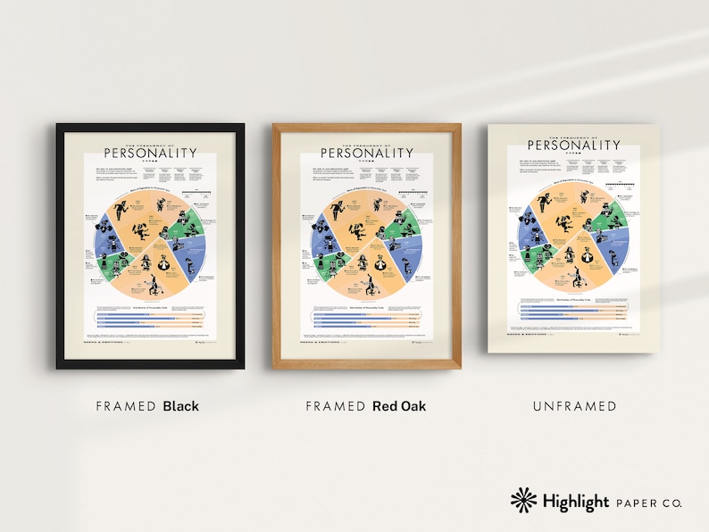 The 16 Most Common Personality Types Poster white 18x24 Pie Graph ...