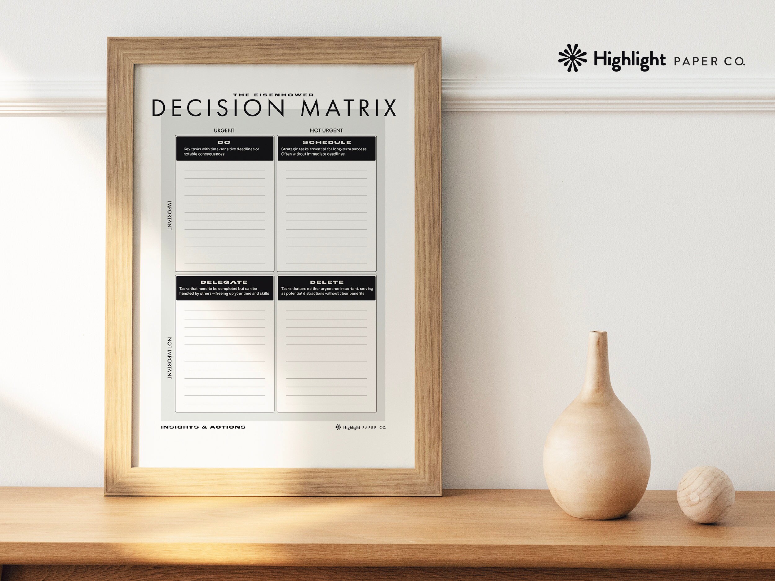 Printable Eisenhower Matrix Google Docs Template: Simplified Task ...