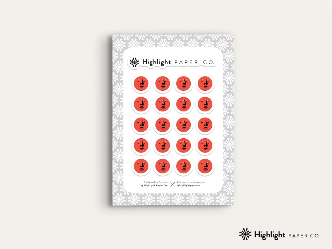 Red Angry Mad Face Stickers — Emoji Sticker Sheet — Bullet Journalling ...