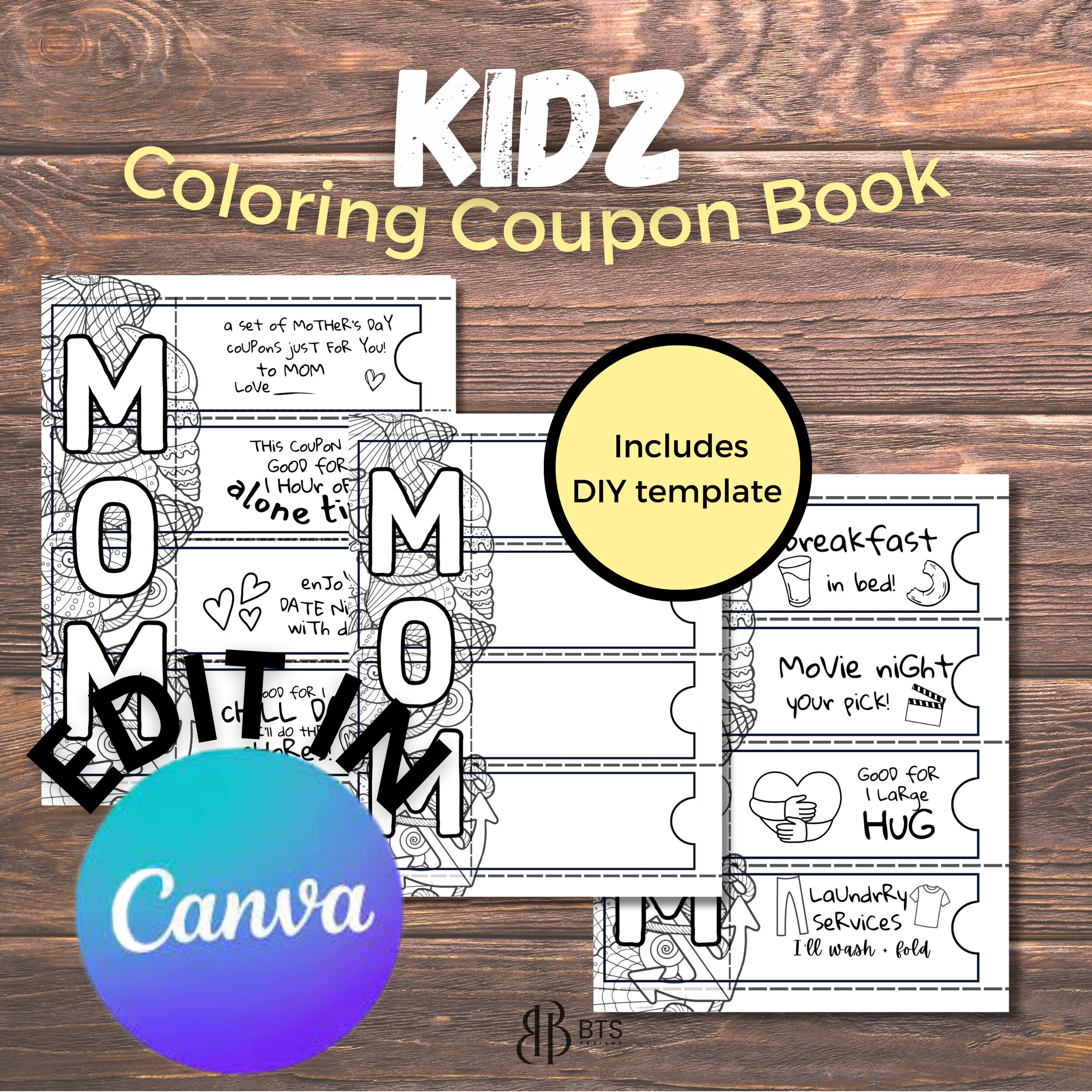 Printable Mom Ticket Book Mom Love Coupon Personalized Gift - Etsy