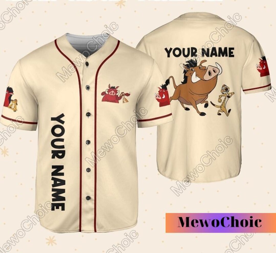 Lion King Pumbba Timon Baseball Jersey, the Lion King Shirt, Mens Lion ...