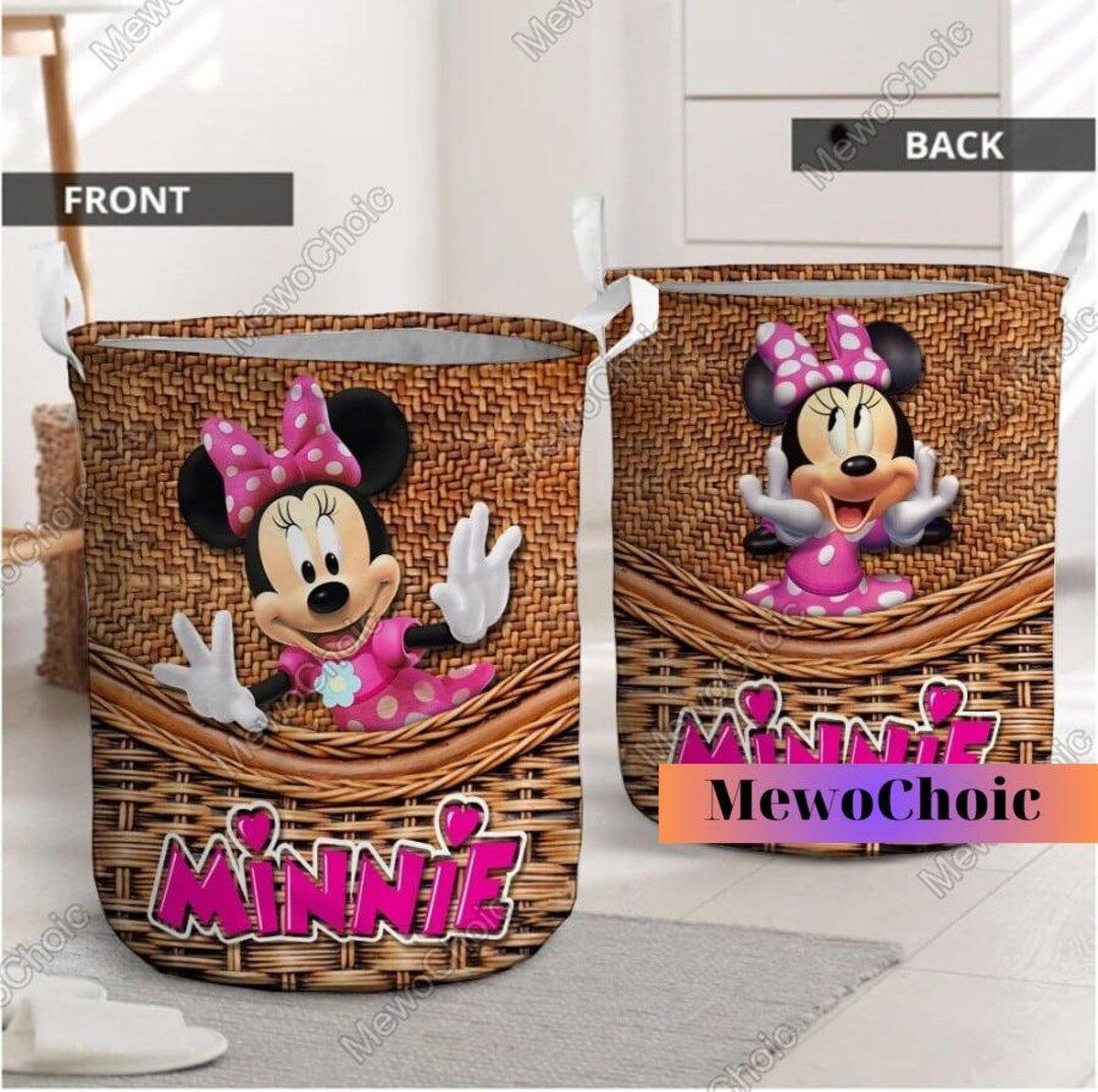 Minnie Mouse Laundry Basket, Clothes Storage Basket With Handle, Minnie ...