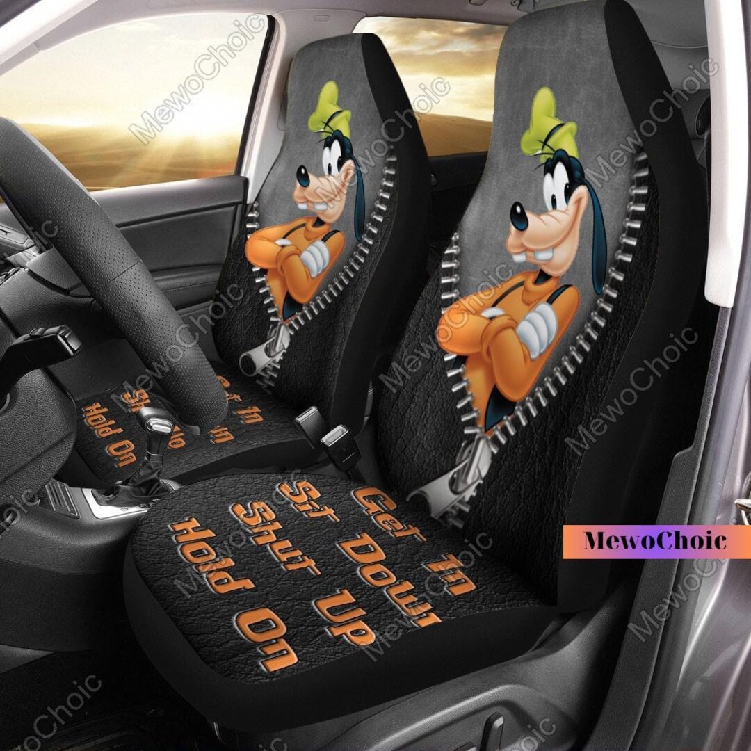 Goofy Car Seat Covers Set, Disney Goofy Carseat Cover, Front Seat ...