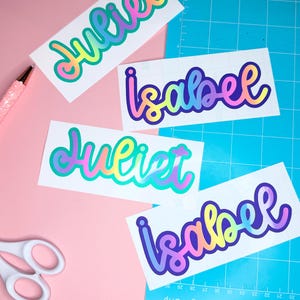 Custom Waterproof Vinyl Name Stickers | Name Decal for Water Bottle ...