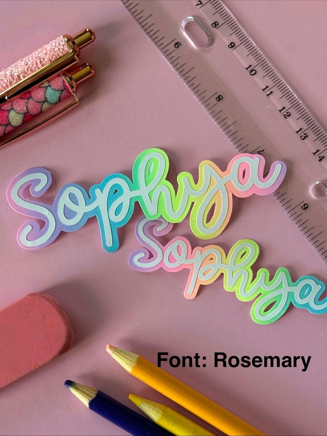 Custom Waterproof Vinyl Name Stickers | Name Decal for Water Bottle ...