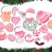 Pink Kawaii Christmas Sticker Set Pink Christmas Tree Pink - Etsy
