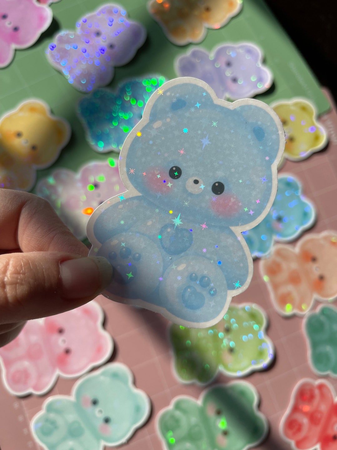 Gummy Bear Sticker Set / Holographic Sticker / Vinyl Sticker/ Bear ...