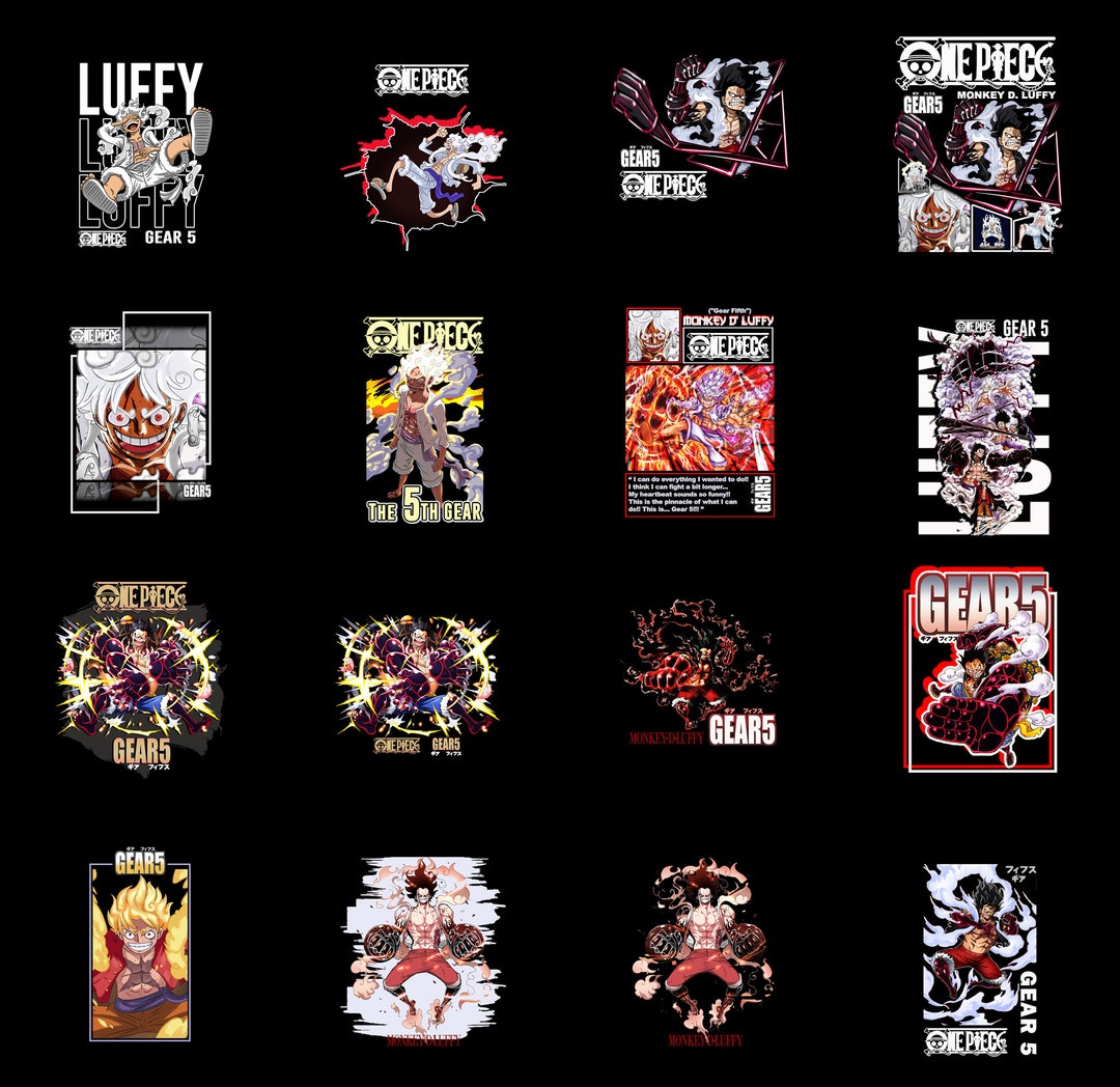 16 One Piece Gear 5 Luffy 16 Png Bundle Anime Clipart PNG - Etsy UK