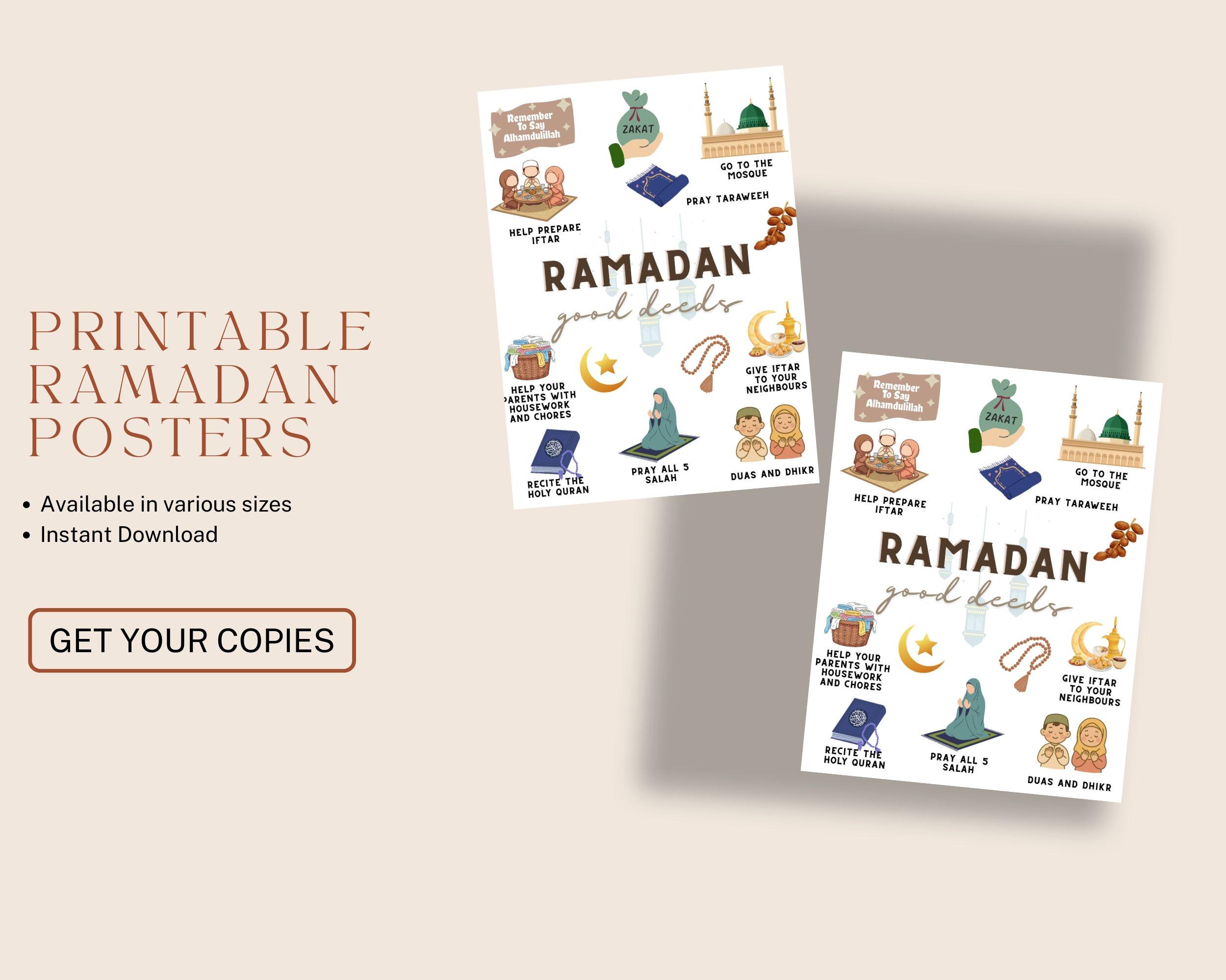 Ramadan Good Deeds Poster for Kids | Islamic Printable Wall Art ...