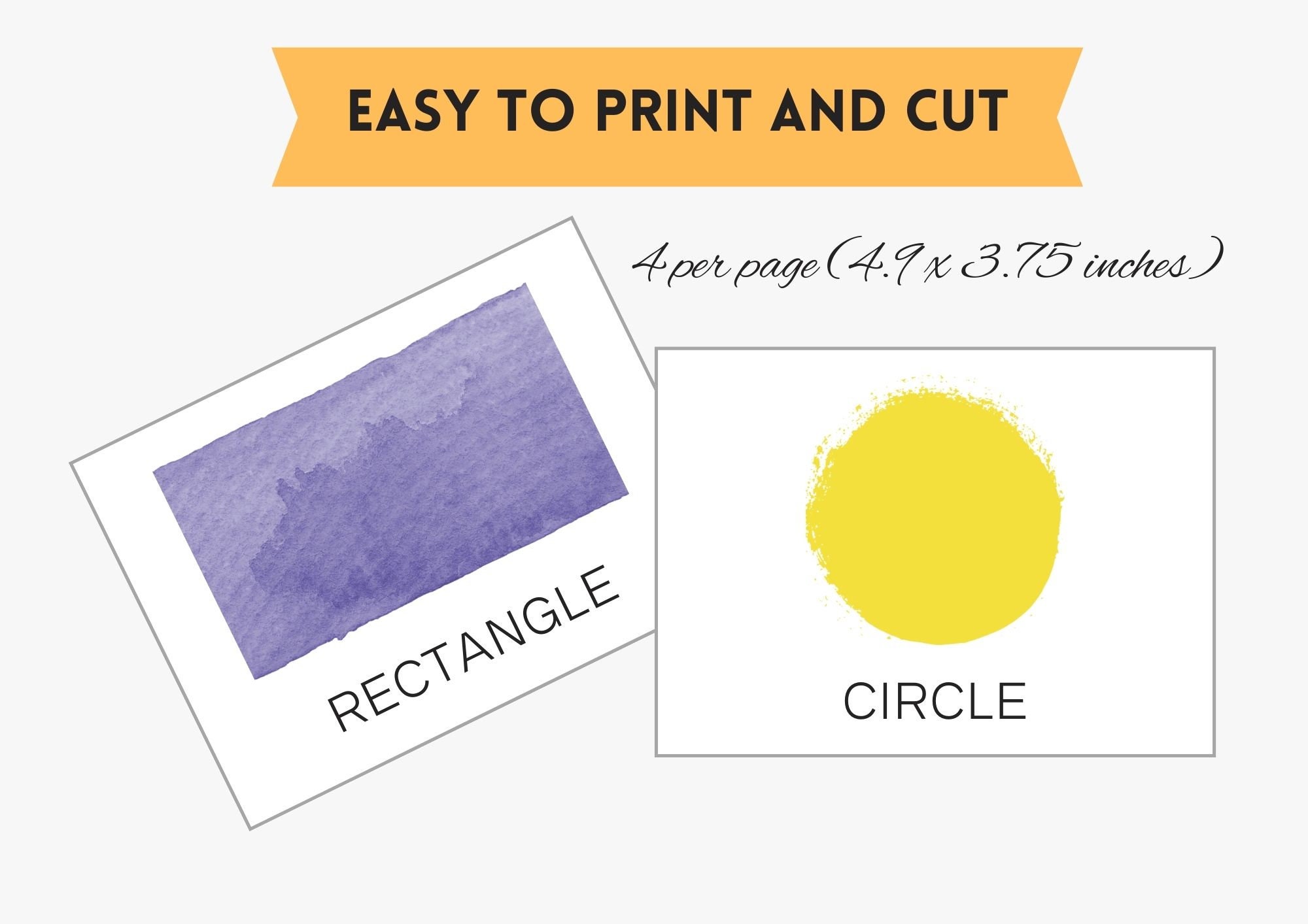 12 Rainbow Shapes Flash Cards, Preschool Materials, Homeschool ...