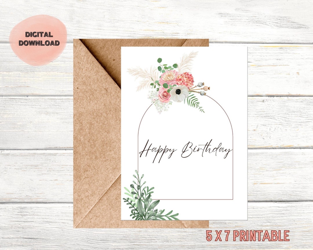 Digital Birthday E-card | Birthday E-cards | Instant Download | Minimal ...