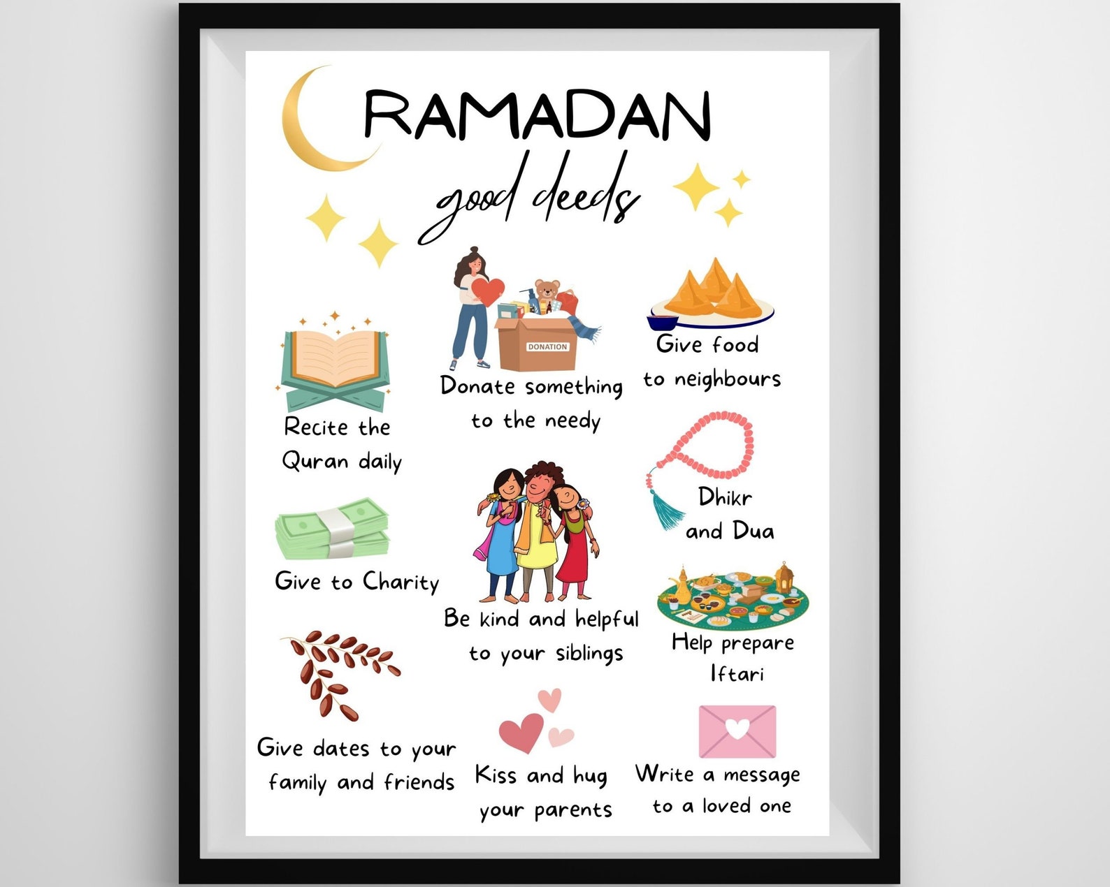 Ramadan Good Deeds Poster for Kids | Islamic Activity Chart (digital ...