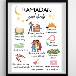 Ramadan Good Deeds Poster for Kids | Islamic Activity Chart (digital ...