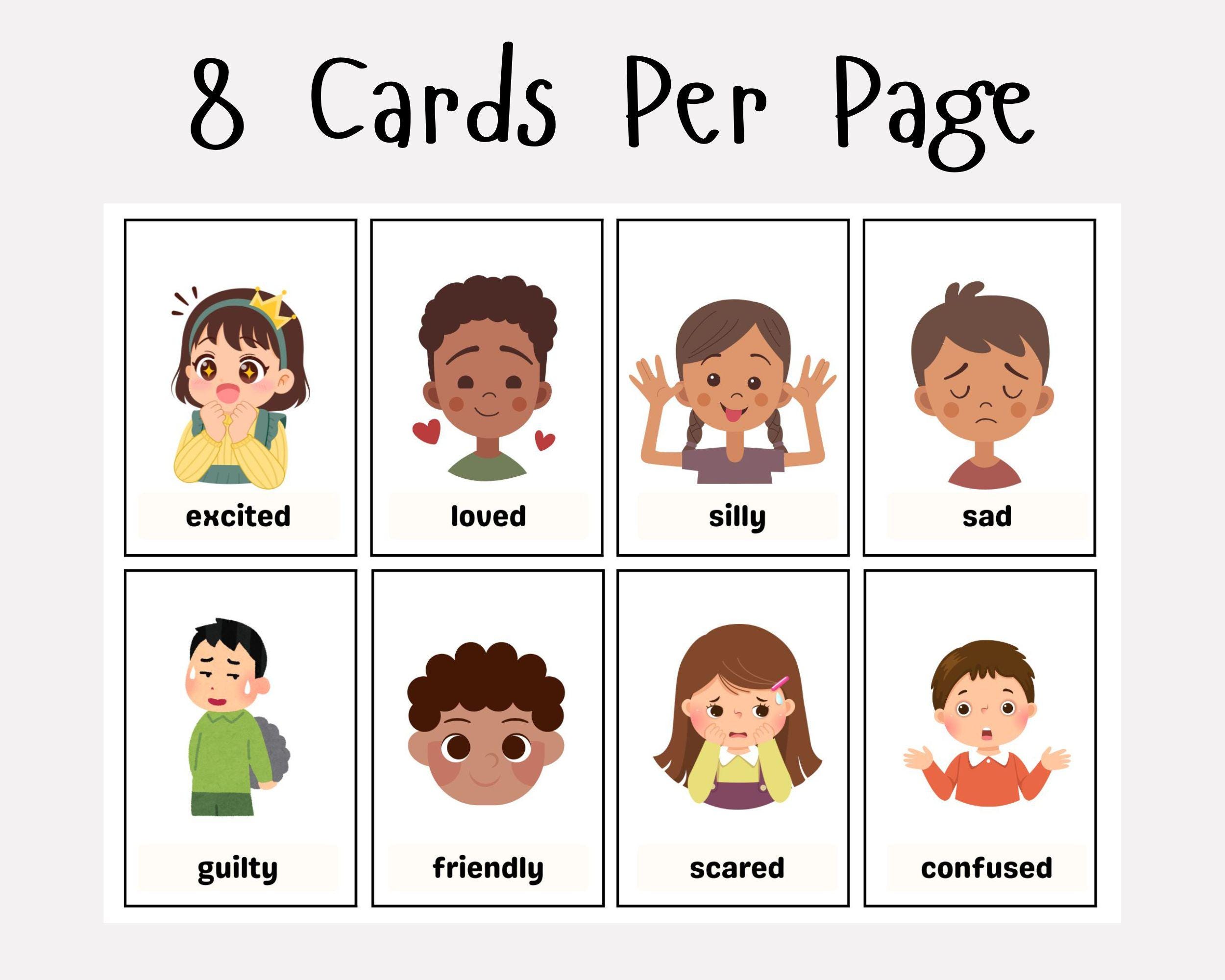 Printable Emotion Flashcards for Kids – Feelings Chart (digital ...