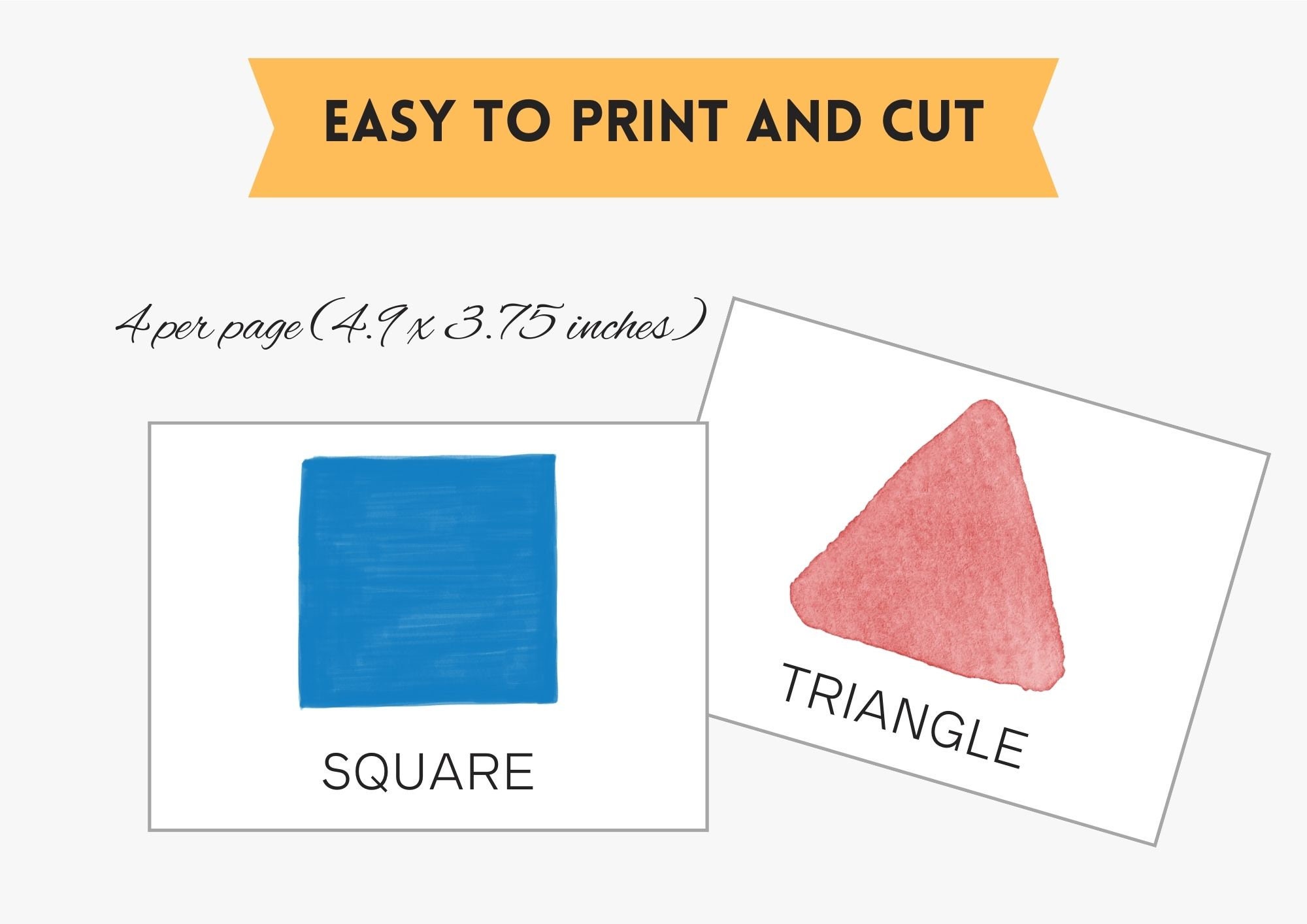 12 Rainbow Shapes Flash Cards, Preschool Materials, Homeschool ...