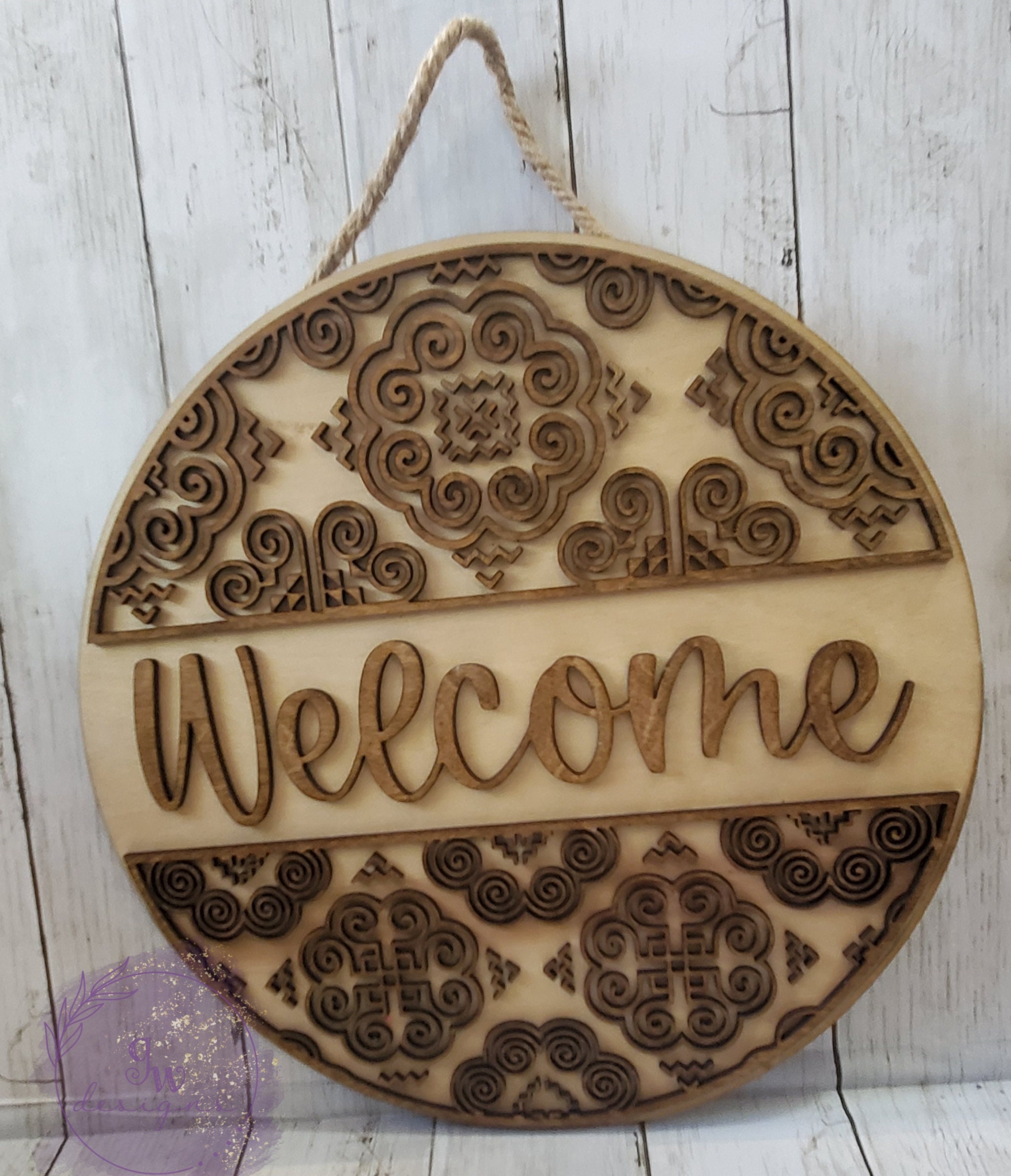 Wooden Hmong Print Welcome Sign | Hmong Print Door Sign | Hmong Print ...