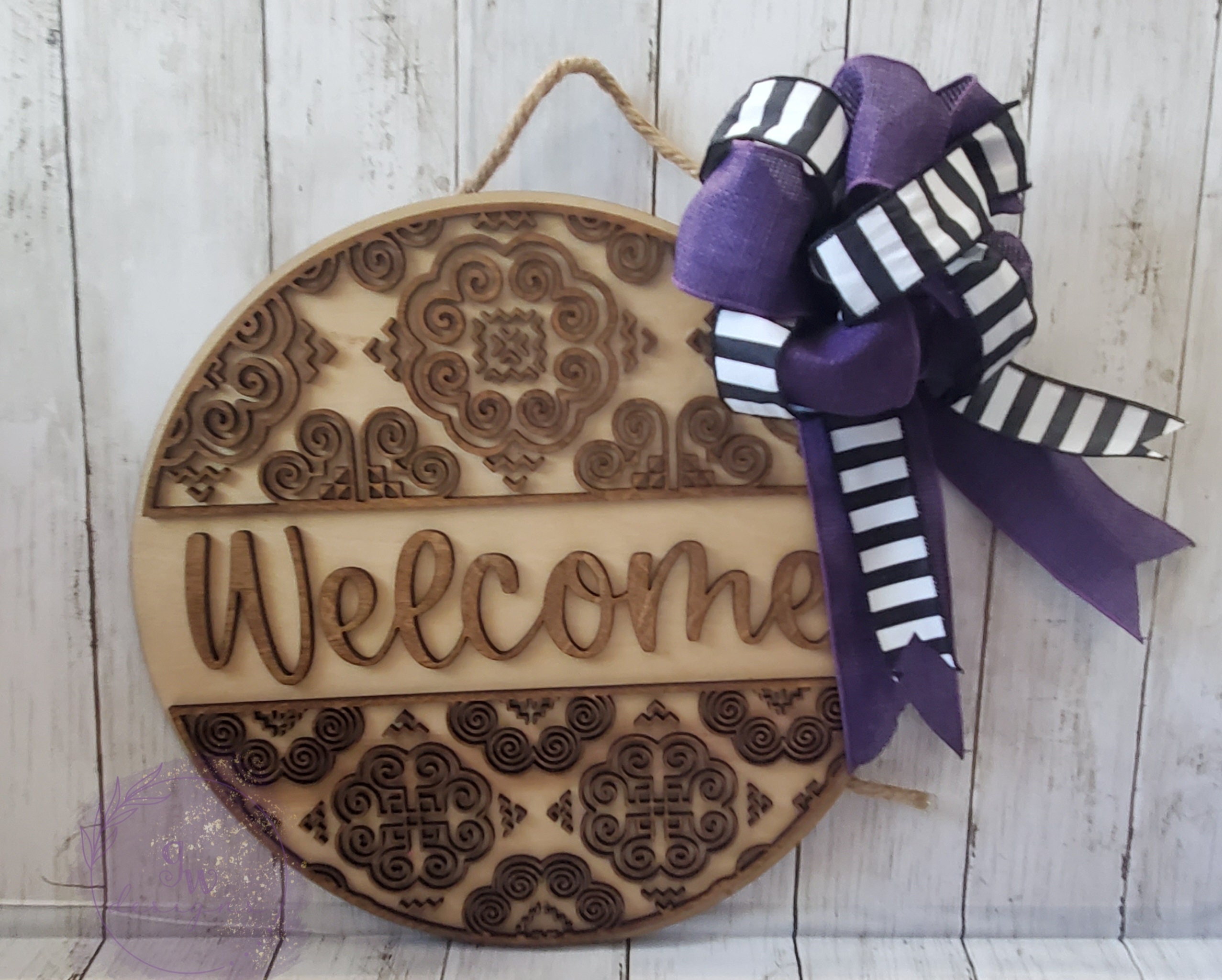Wooden Hmong Print Welcome Sign | Hmong Print Door Sign | Hmong Print ...