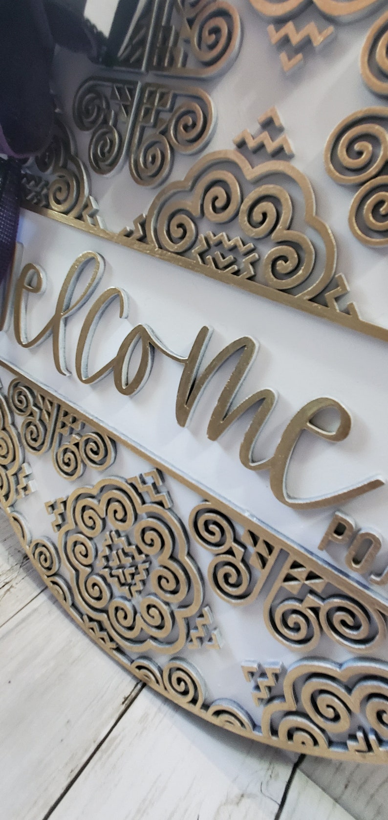 Welcome Poj Laibs Hmong Print Door Sign Hmong Print Welcome Sign Hmong Print Wooden Door Sign