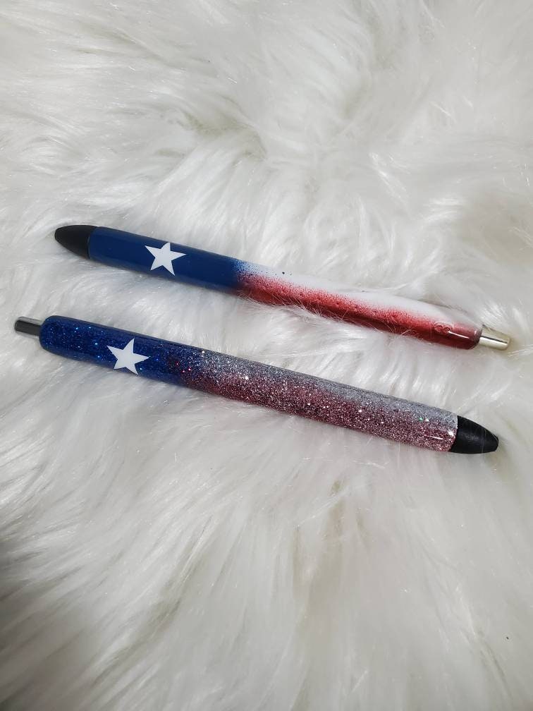 Texas Flag Gel Pen | Glitter Gel Pen | Personalized Custom Pen - Etsy