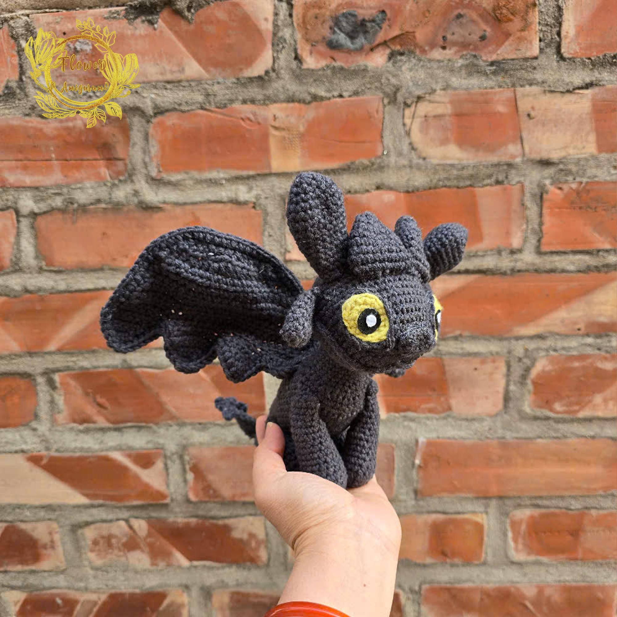 Fanmade Too.thl.ess Dragon Crochet Doll Amigurumi, HTTYD Plush, Light ...