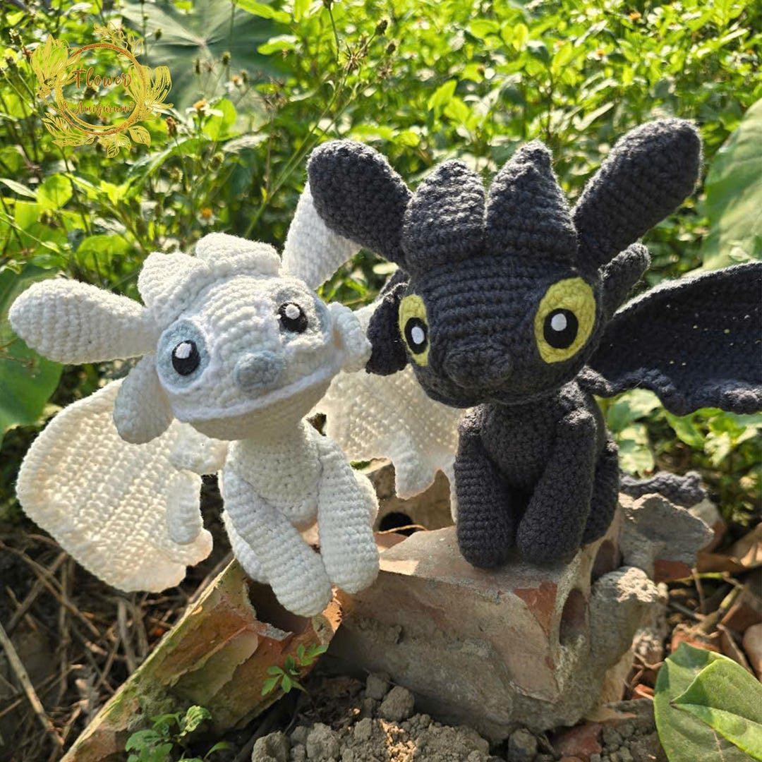 Fanmade Too.thl.ess Dragon Crochet Doll Amigurumi, HTTYD Plush, Light ...