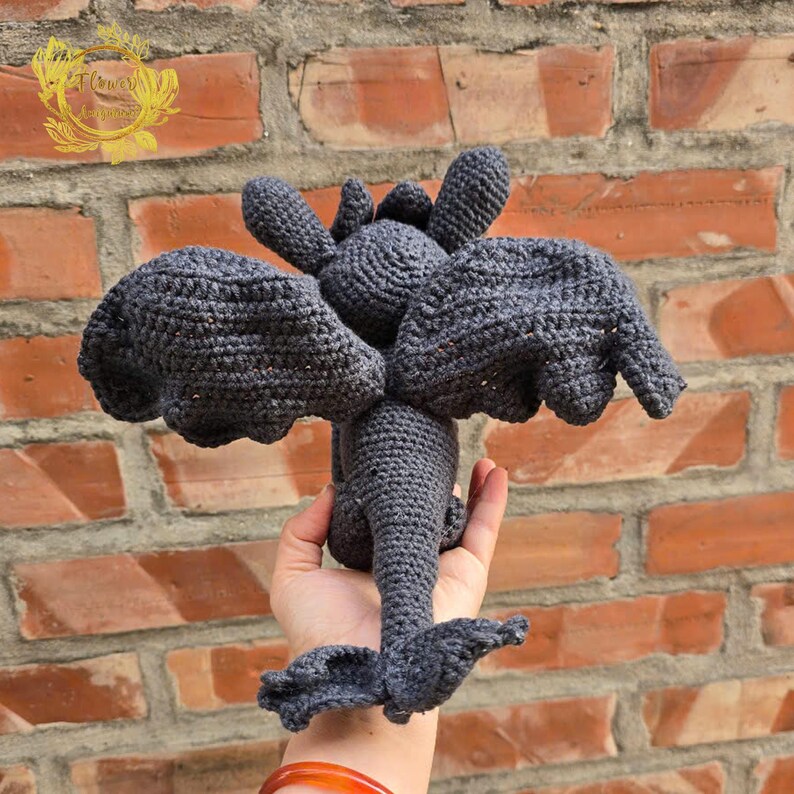 Fanmade Too.thl.ess Dragon Crochet Doll Amigurumi, HTTYD Plush, Light ...