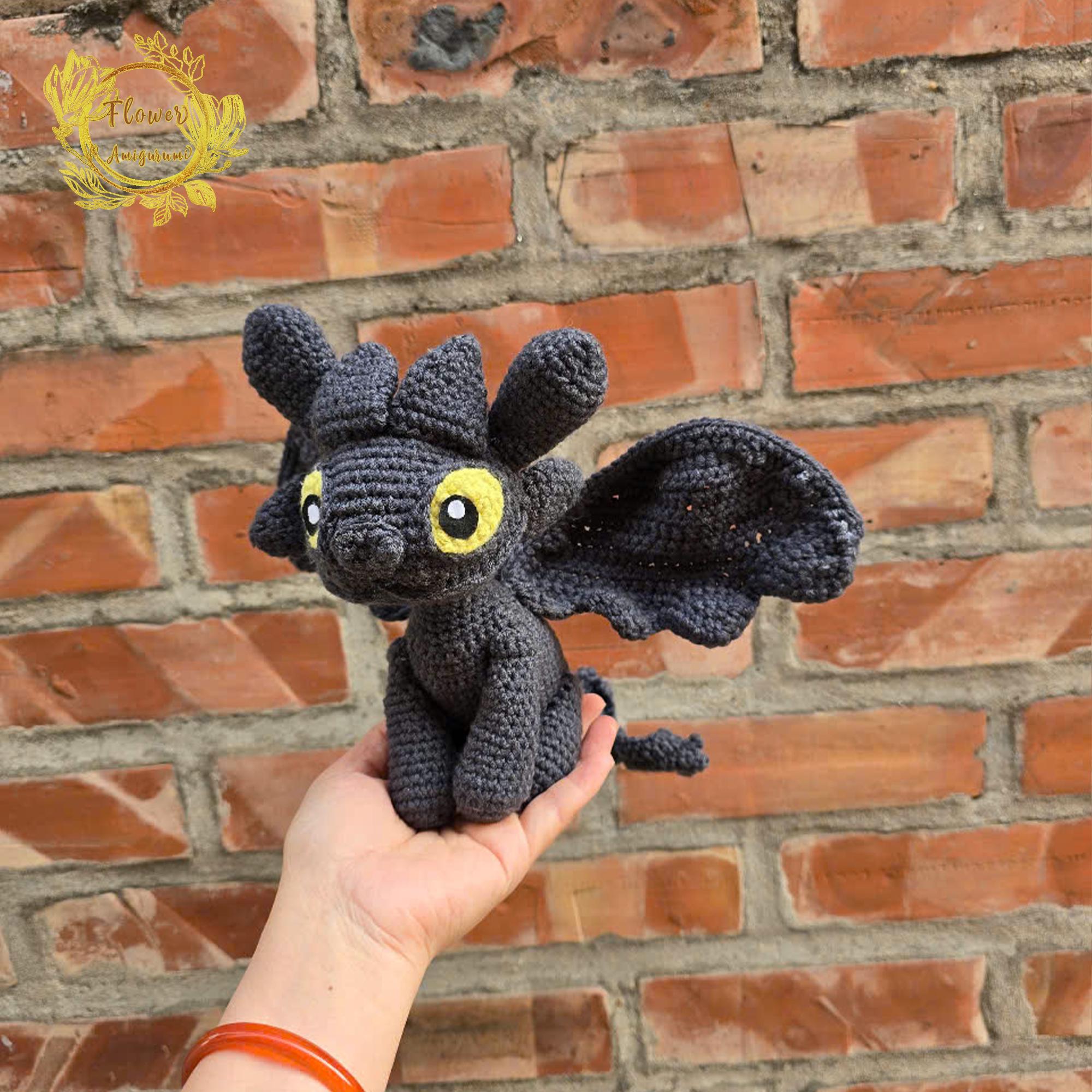 Fanmade Too.thl.ess Dragon Crochet Doll Amigurumi, HTTYD Plush, Light ...