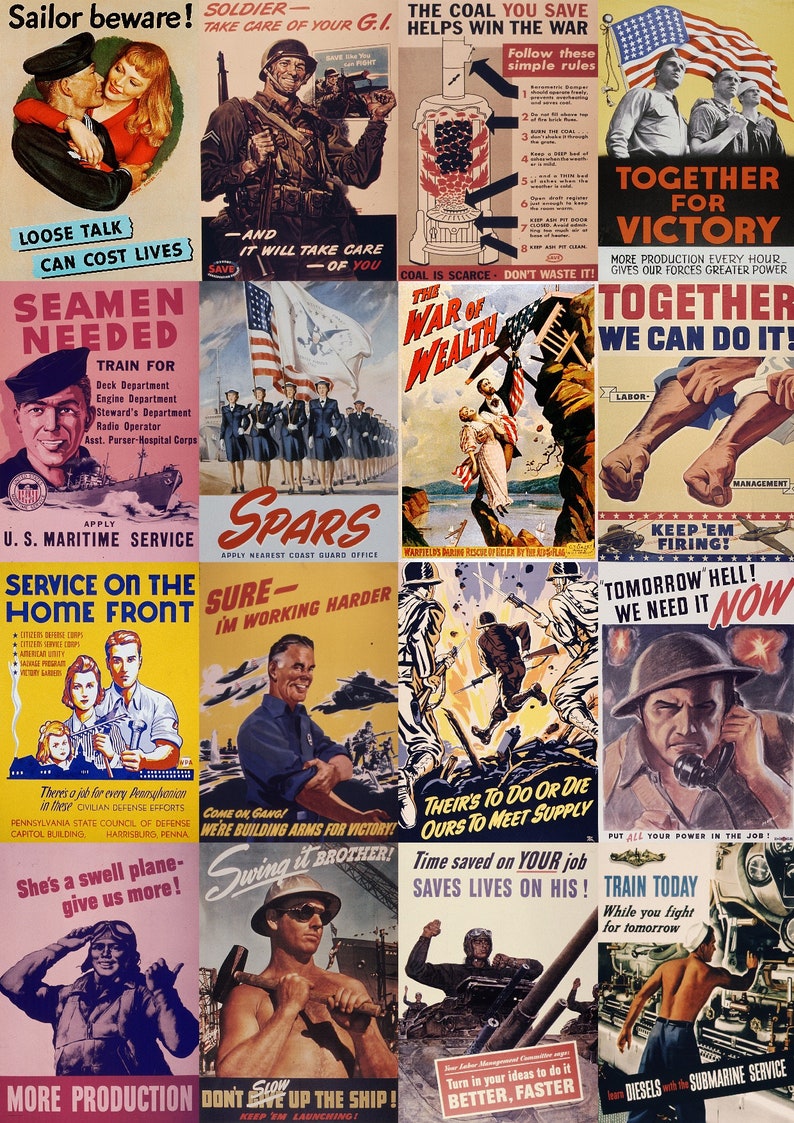 133 World War Propaganda Posters. - Etsy
