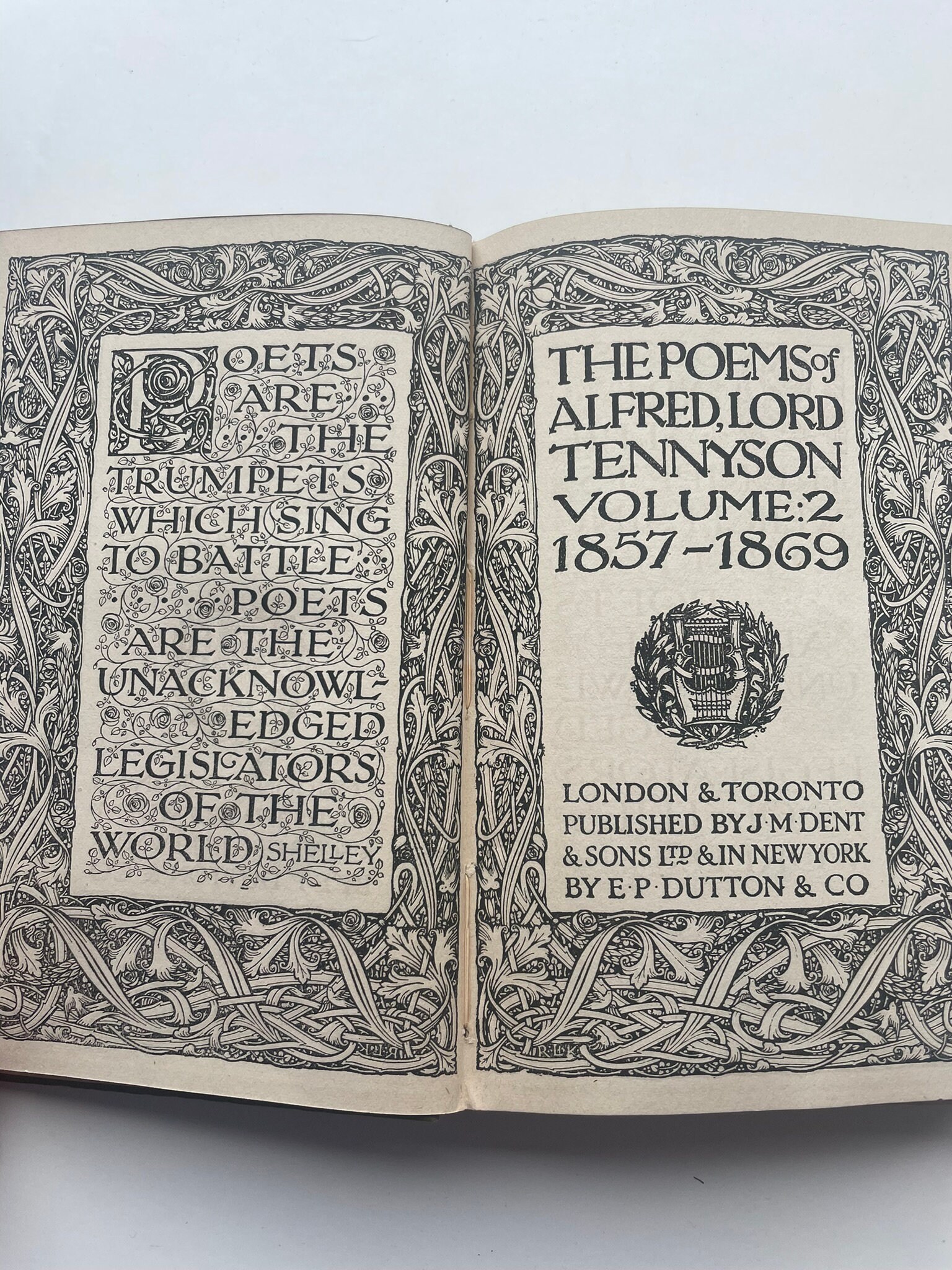 The Poems of Alfred Tennyson Volumes 2 Hardback Book J M Dent & Sons ...