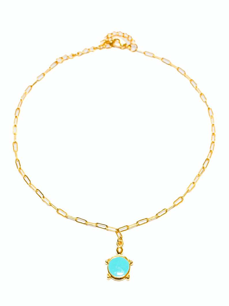 Anti Tarnish 24K Gold Sky Blue Turtle Ankle T, Gifted Jewelry Gold ...